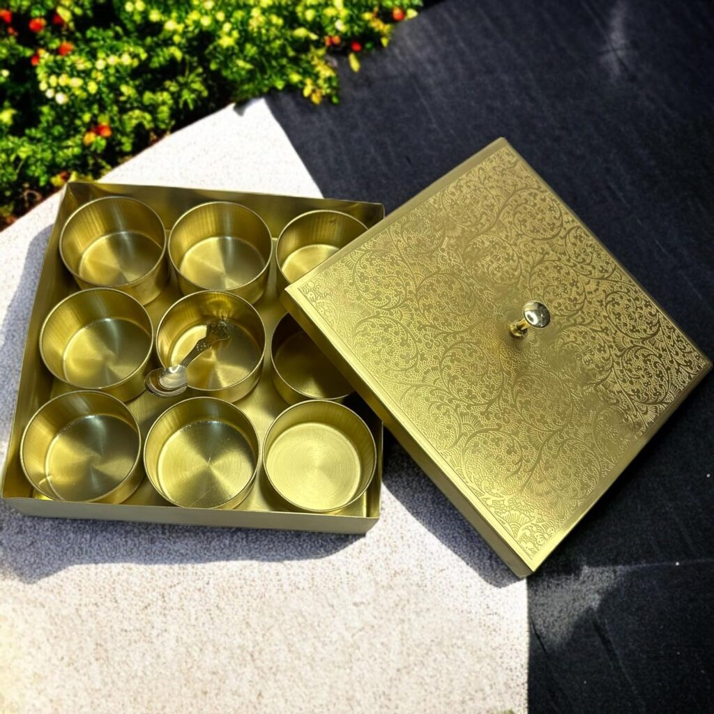 Brass Spice box / masala dabba – Kitchen Brass Hub